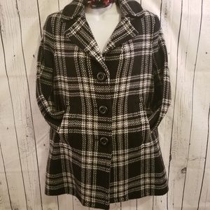 Talbots | Jackets & Coats | Talbots Wool Jacket Plaid Bw | Poshmark